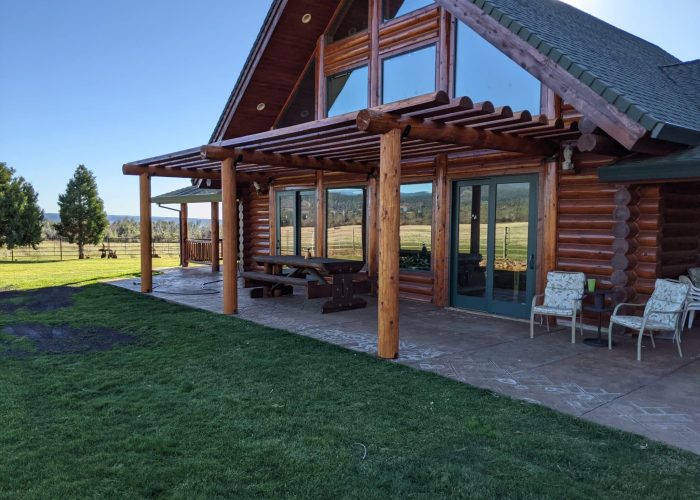 Covered Pergola Logs Home Structure | Sierra Log and Timber