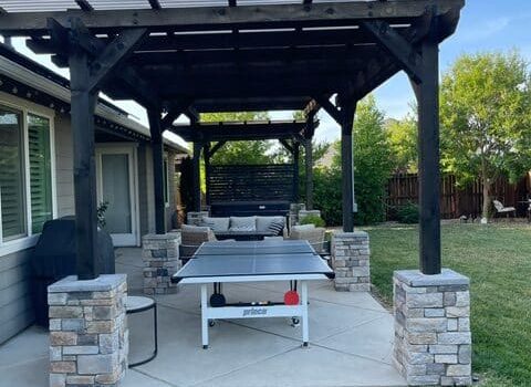 Covered Pergola Logs Home Structure | Sierra Log and Timber